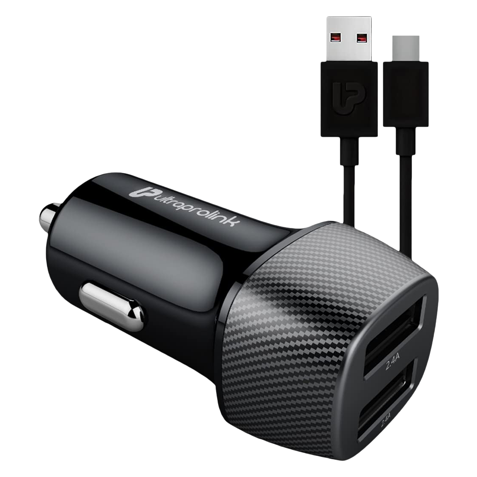 Buy Ultraprolink Mach 24w Type A 2 Port Car Charger Type A To Type C Cable Smart Charge Black